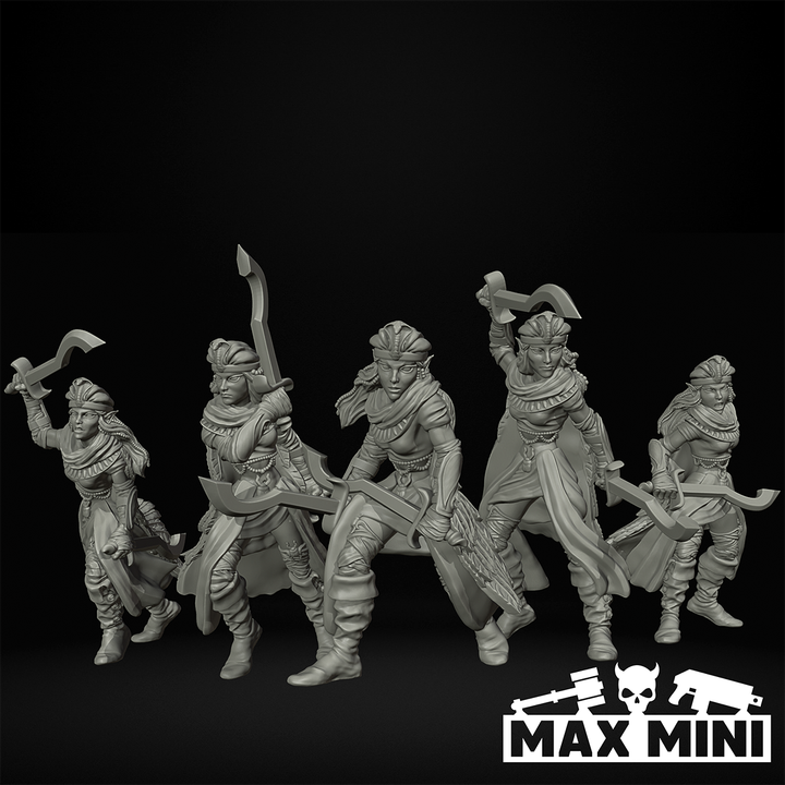 3D Printable Desert Elf Brigands by Max Mini