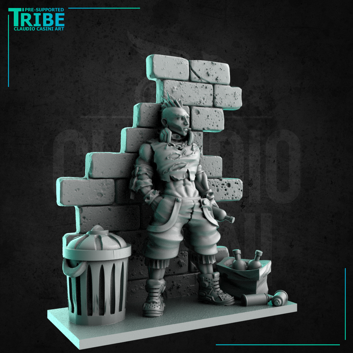 3D Printable (0275) Male pusher cyberpunk shi-fi henchman by Claudio ...