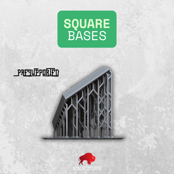 3D Printable Free Square Bases by Apache-Studio