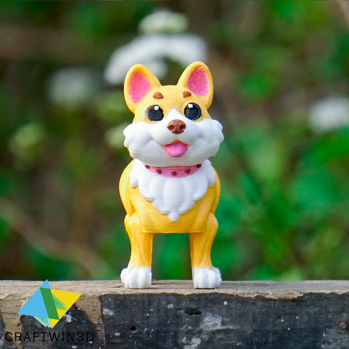3D Printable Print in Place Tiny Corgi by Craftwin