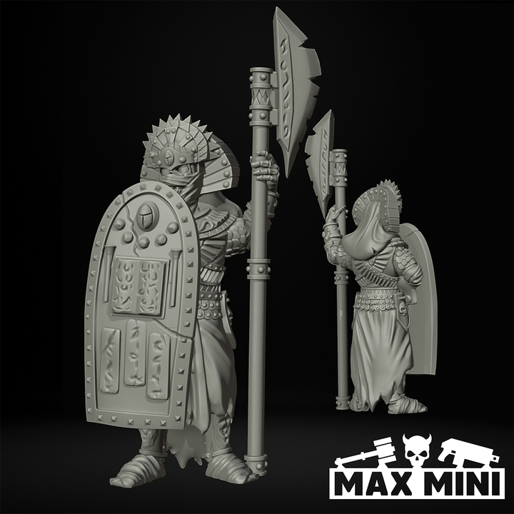 3D Printable Mummy Guard Halberds by Max Mini