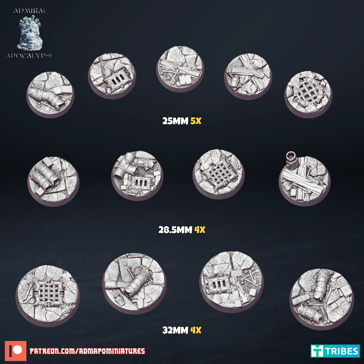 3D Printable Sewer Bases and Toppers (Pre-supported) by Admiral Apocalypse