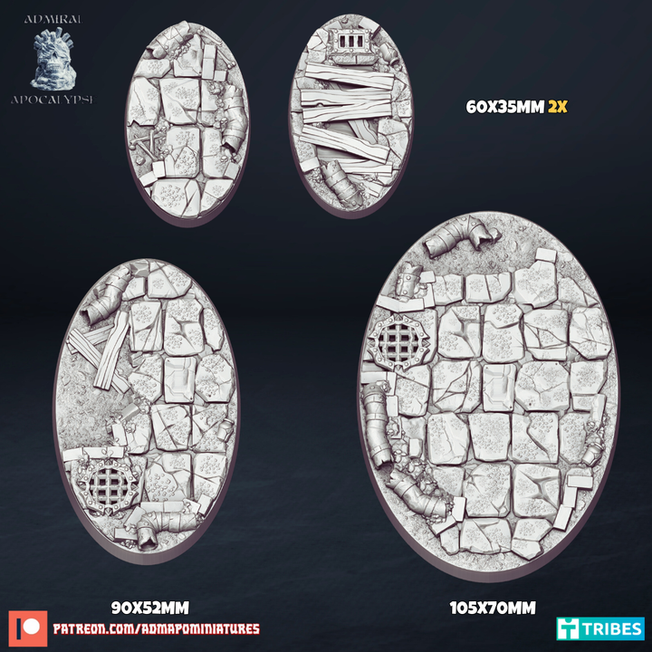 3D Printable Sewer Bases and Toppers (Pre-supported) by Admiral Apocalypse