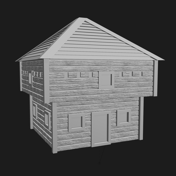 3D Printable Blockhouse & Wood Pallisades NAP-22 by Turner Miniatures