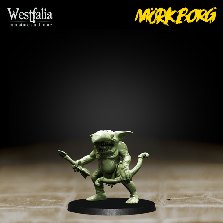 3D Printable Mork Borg - Goblin with Bow by Trench Stench