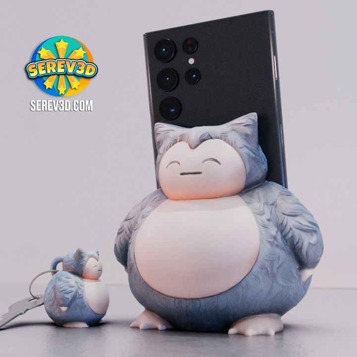 3D Printable Realistic Snorlax - Phone Holder & Charger Stand - No ...