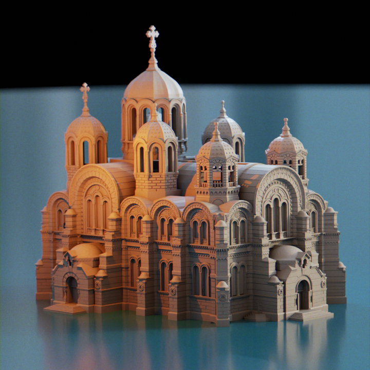 3D Printable Ukraine - St. Volodymyr Cathedral in Kyiv/Kiev Ukraine by Dalla Croce Studios