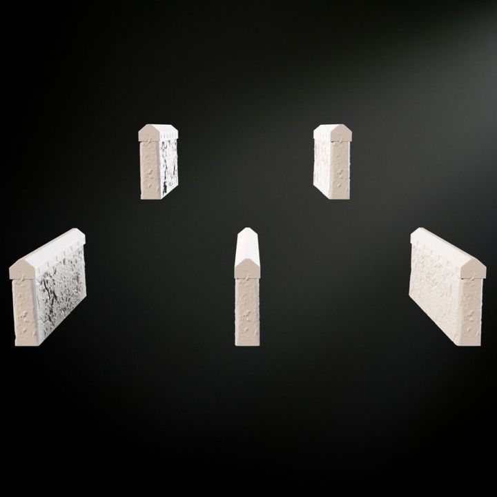 3D Printable Sci-Fi Desert Small Wall Pack by WargamesCo