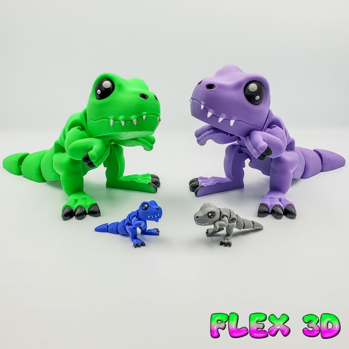 3D Printable Flex 3D T Rex Chunky with Dino Egg by Flex 3D