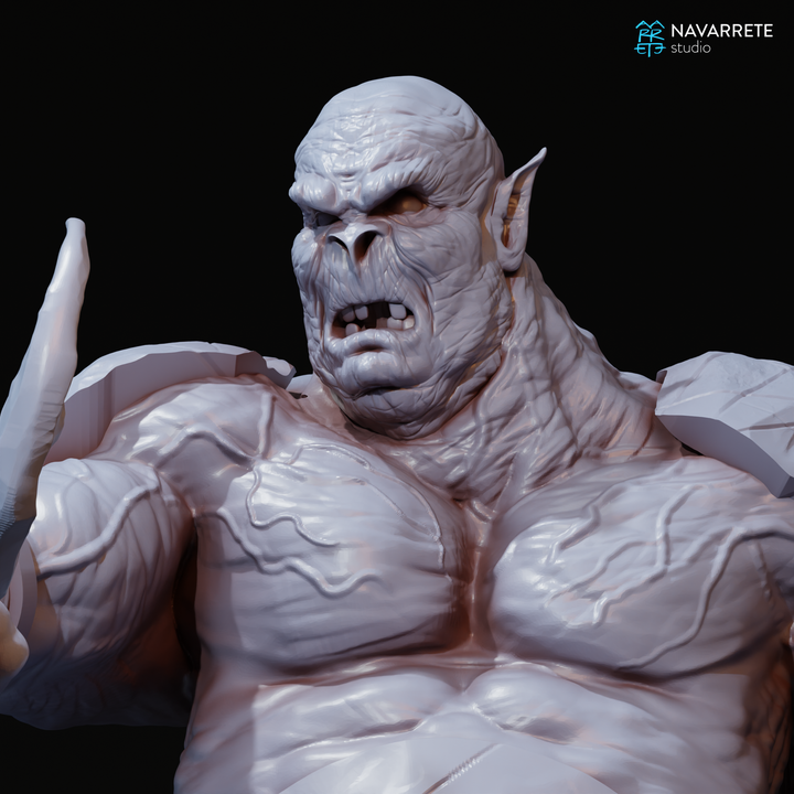 3D Printable Skarn, snow orc by Navarrete Studio
