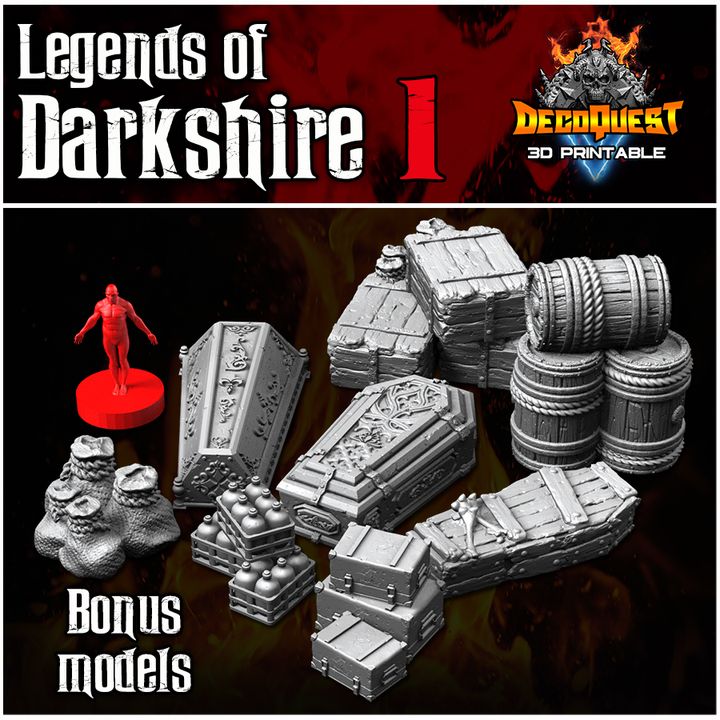 3D Printable Darkshire 1 : Bonus models by DecoQuest Workshop