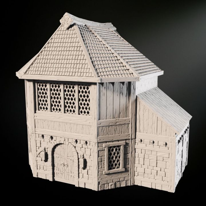 3D Printable Fantasy Medieval Library Building by WargamesCo