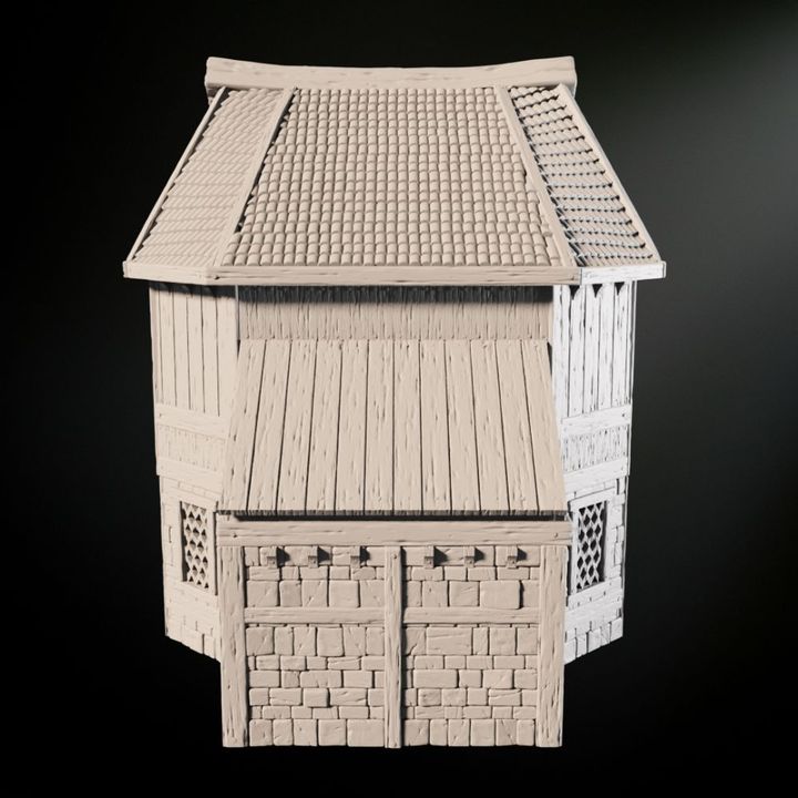 3D Printable Fantasy Medieval Library Building by WargamesCo