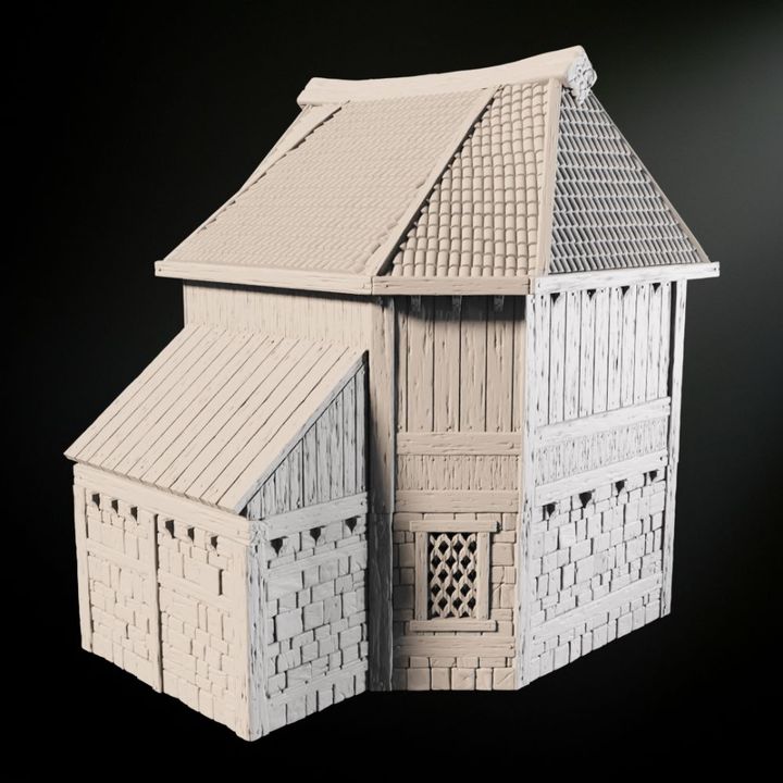 3D Printable Fantasy Medieval Library Building by WargamesCo