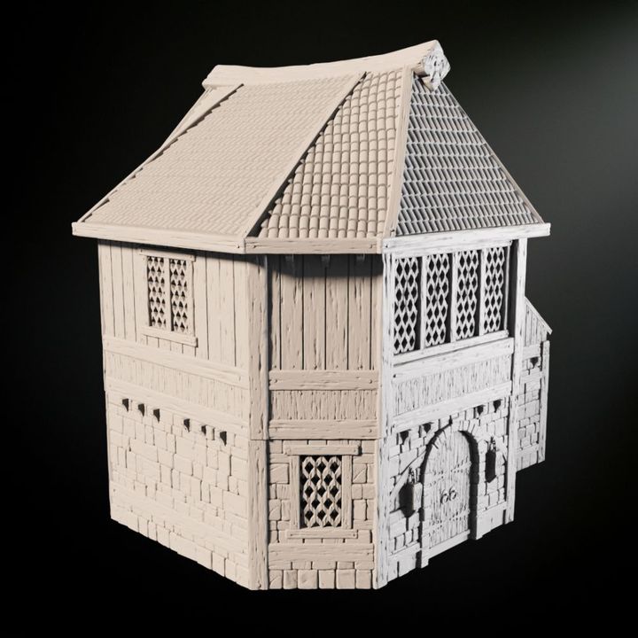 3D Printable Fantasy Medieval Library Building by WargamesCo