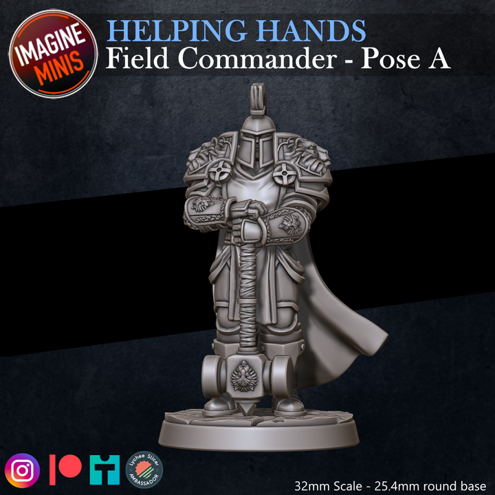 3D Printable Helping Hands 2 - Field Commander A by Imagine Minis