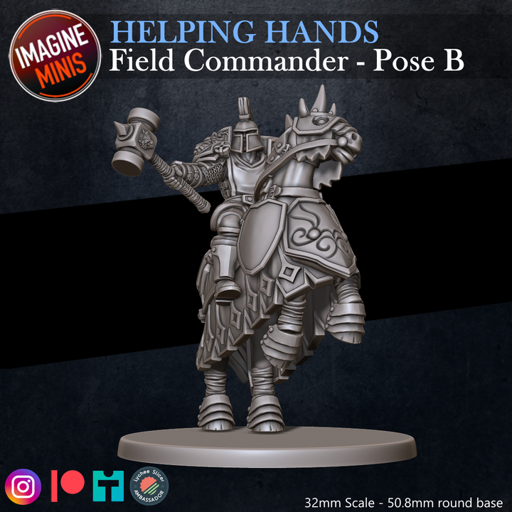 3D Printable Helping Hands 2 - Field Commander B by Imagine Minis