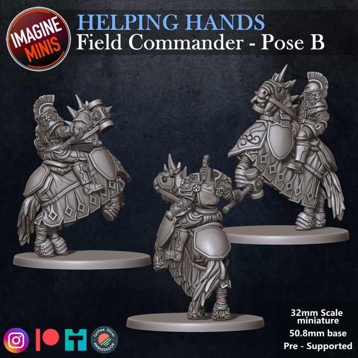 3D Printable Helping Hands 2 - Field Commander B by Imagine Minis