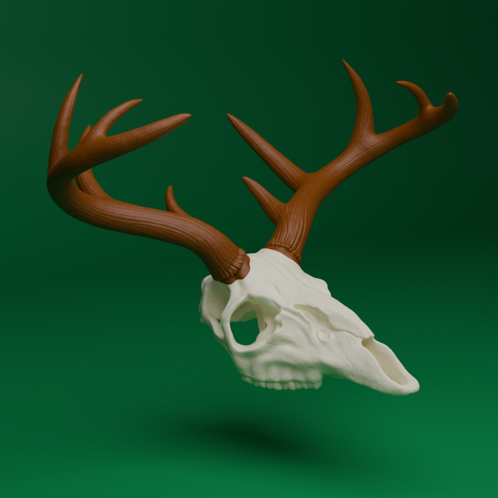 3D Printable Deer Skull by MysticMesh3D