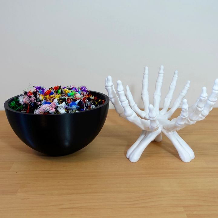 3D Printable Skeleton Hands Bowl by MysticMesh3D