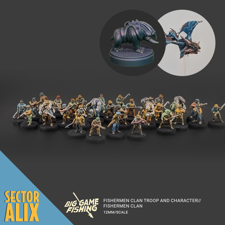 3D Printable SECTOR AL-IX Fishermen Clan units by Bishok