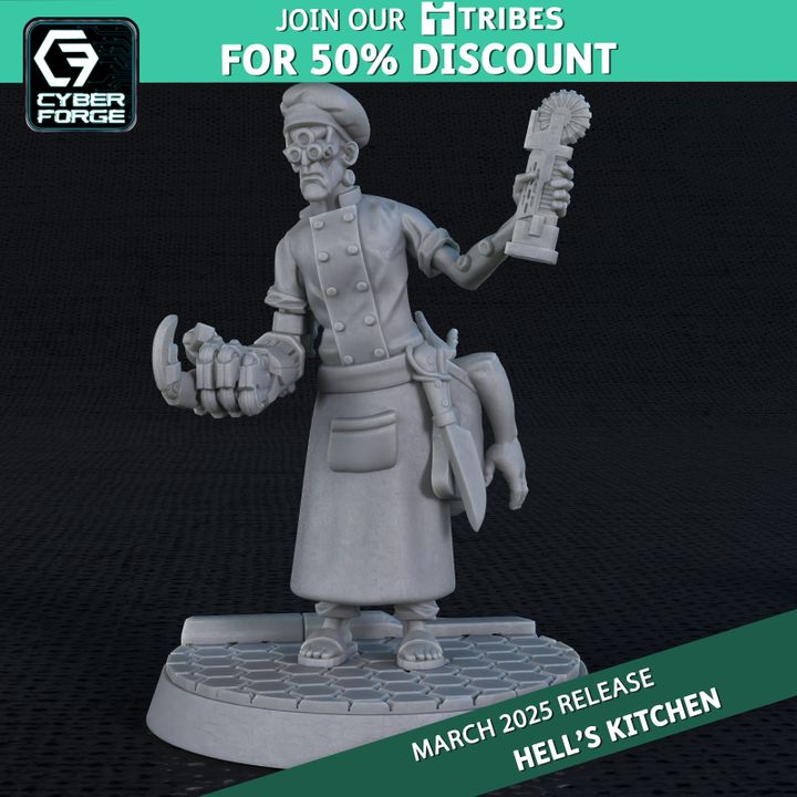 3D Printable Chef Bolton - Hells Kitchen - Cyber Forge Miniatures March ...