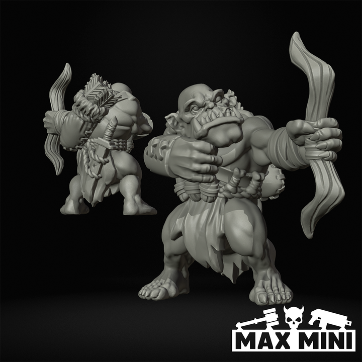3D Printable Orc Savage Archers by Max Mini