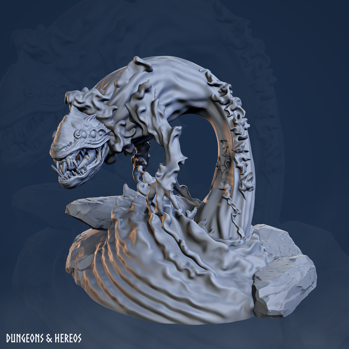 3D Printable Water Weird Miniature | Water Elemental, Aquatic Serpent ...
