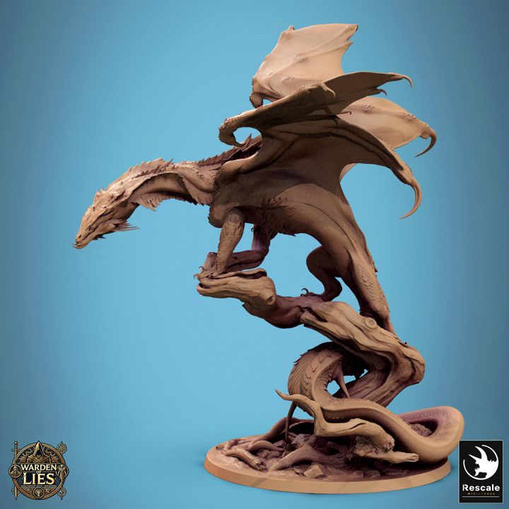 3D Printable Chromatic Green Dragon - 2024 Redesign by Rescale Miniatures