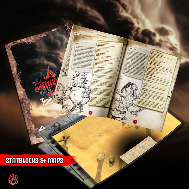 3D Printable Tomb of Pain ~ Statblocks and Maps by Crippled God Foundry