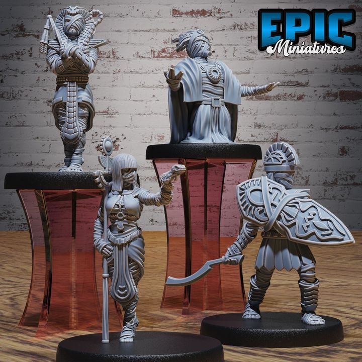 3D Printable Mummy Army Set B / Egyptian Warrior / Ancient Fighter ...
