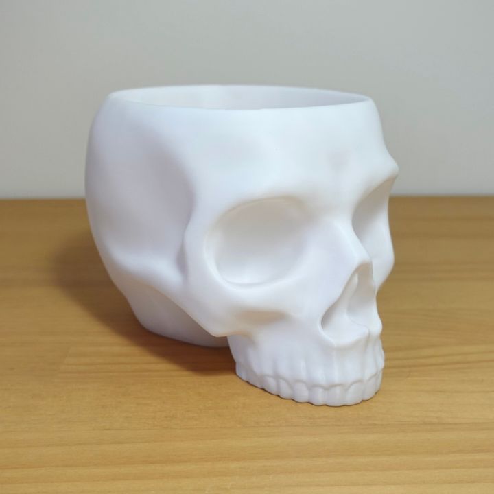3D Printable Skull Bowl by MysticMesh3D
