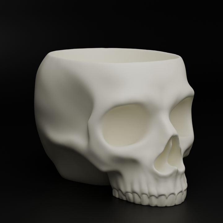 3D Printable Skull Bowl by MysticMesh3D