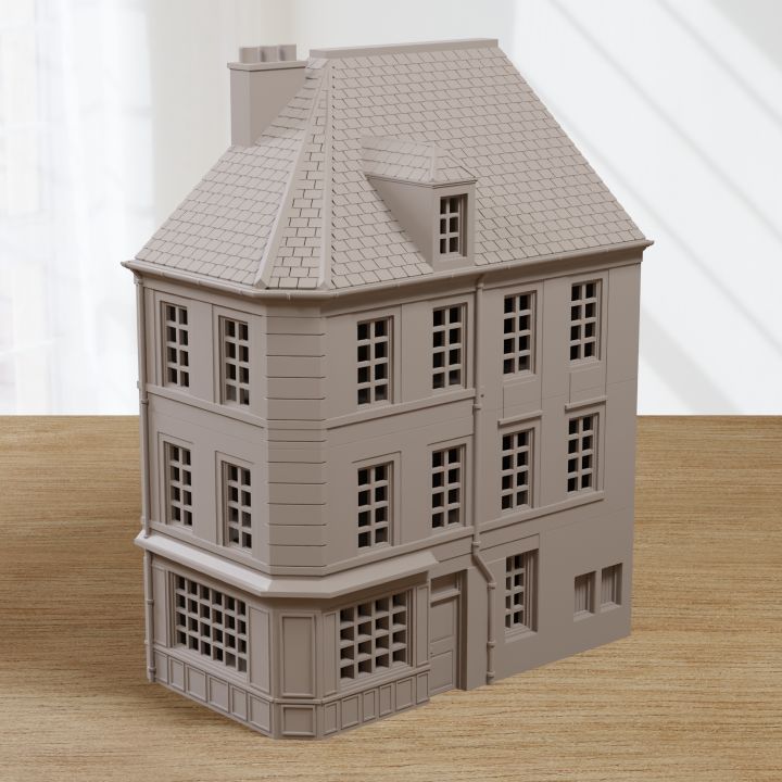 3D Printable Caen Corner Building Type1 - Miniature Wargaming French ...