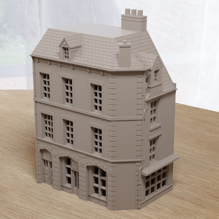 3D Printable Caen Corner Building Type2 - Miniature Wargaming French ...