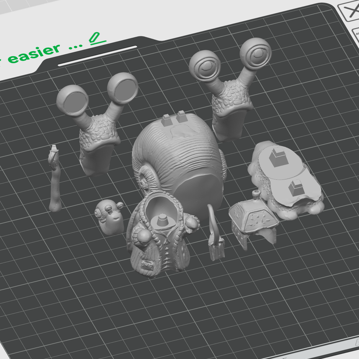 3D Printable Elder Snail with Baby Snails - Flexi Garden Decor - No ...