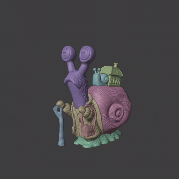 3D Printable Elder Snail with Baby Snails - Flexi Garden Decor - No ...