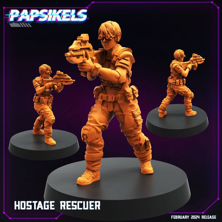 3D Printable HOSTAGE RESCUER by PAPSIKELS MINIATURES
