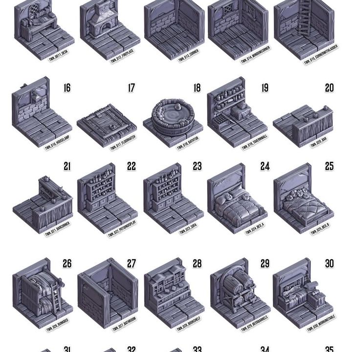 3D Printable Death x Tiles - Complete Town Set (Supportless) by Death x ...