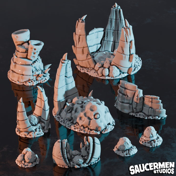 3D Printable Insectoid Bioworld: Hive Clusters by Saucermen Studios