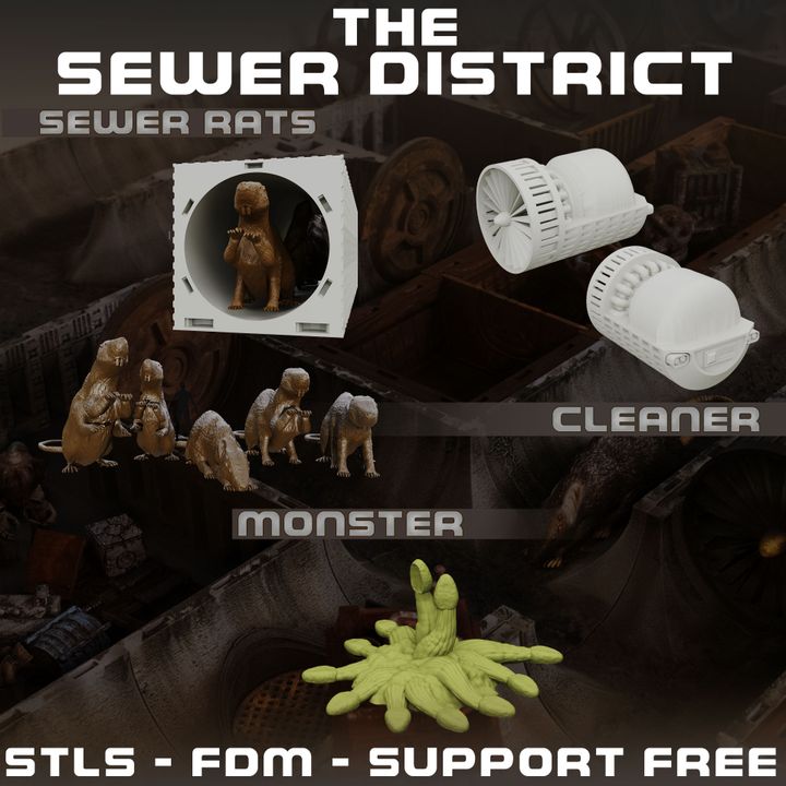 3D Printable Sewer District Creatures and Machines by Kathy Millatt ...