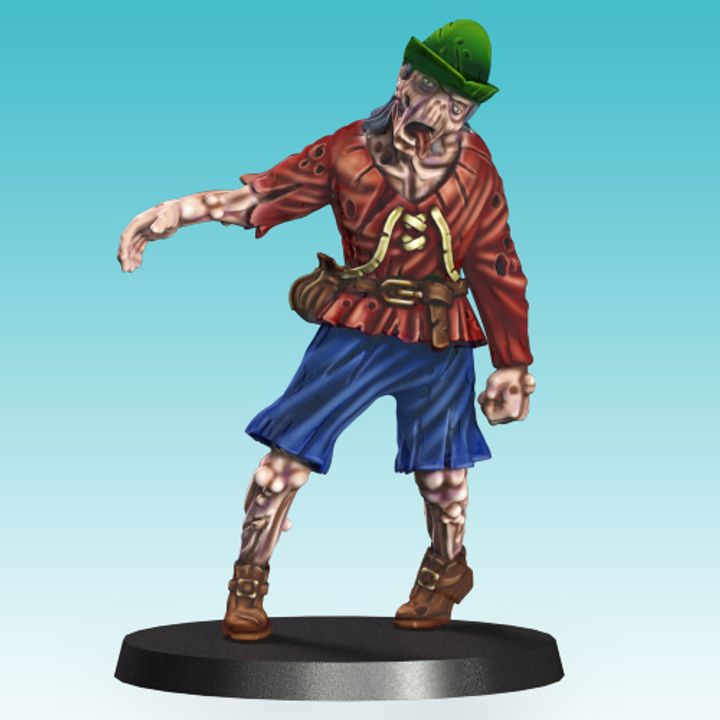 3D Printable Medieval Zombie Colored by Crosslances