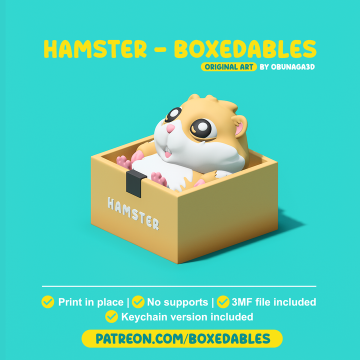 3D Printable Hamster - Boxedables by OBUNAGA 3D