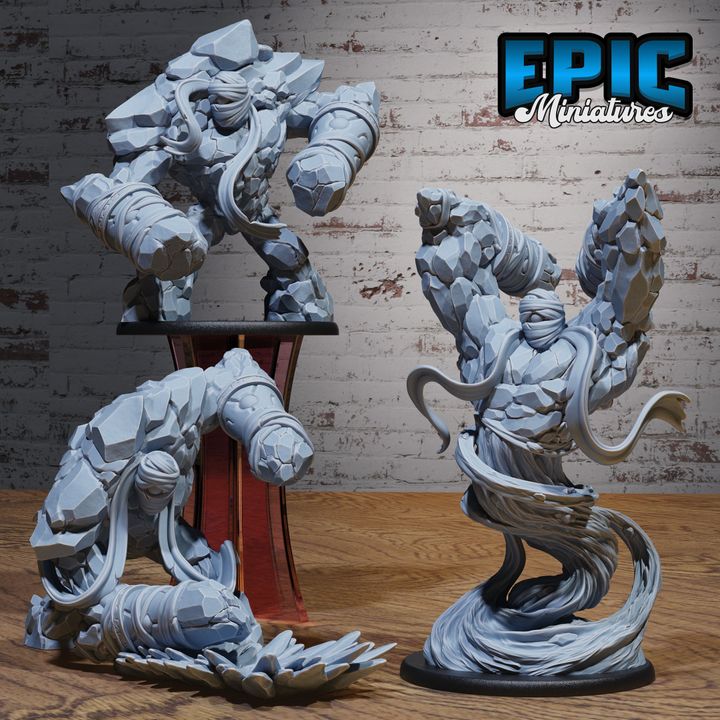 3D Printable Desert Golem Set / Giant Sand Beast / Humanoid Dune Spirit ...