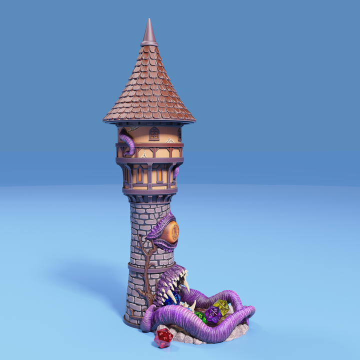 3D Printable Mimic Watch Tower / Medieval Dice Tower / RPG Game Item ...