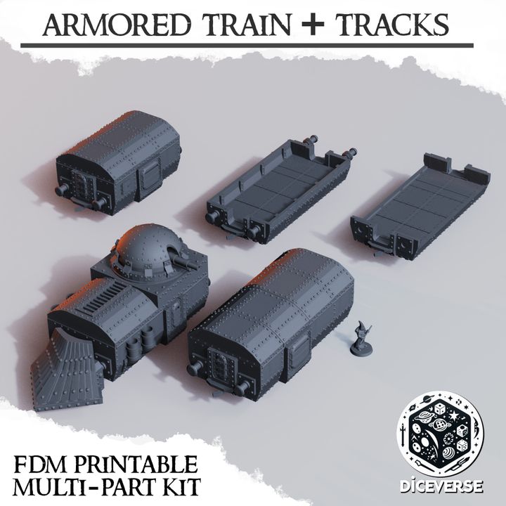 3D Printable Armored Train by Diceverse