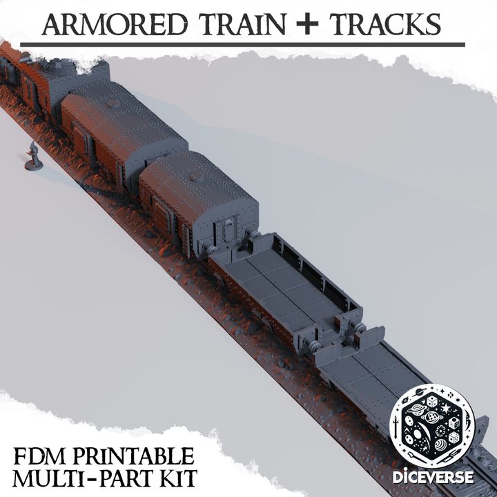 3D Printable Armored Train by Diceverse