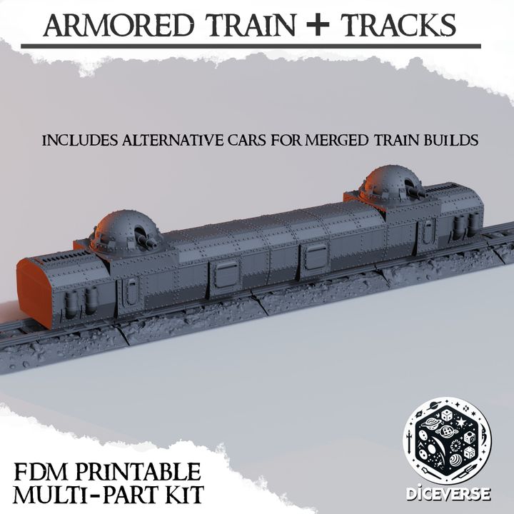 3D Printable Armored Train by Diceverse
