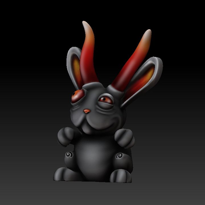 3D Printable Evil Rabbit Colored by Crosslances