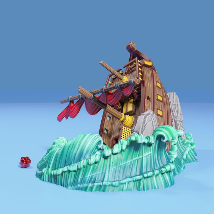 3D Printable Shipwreck Dice Tower / Board Game Equipment / Magic ...